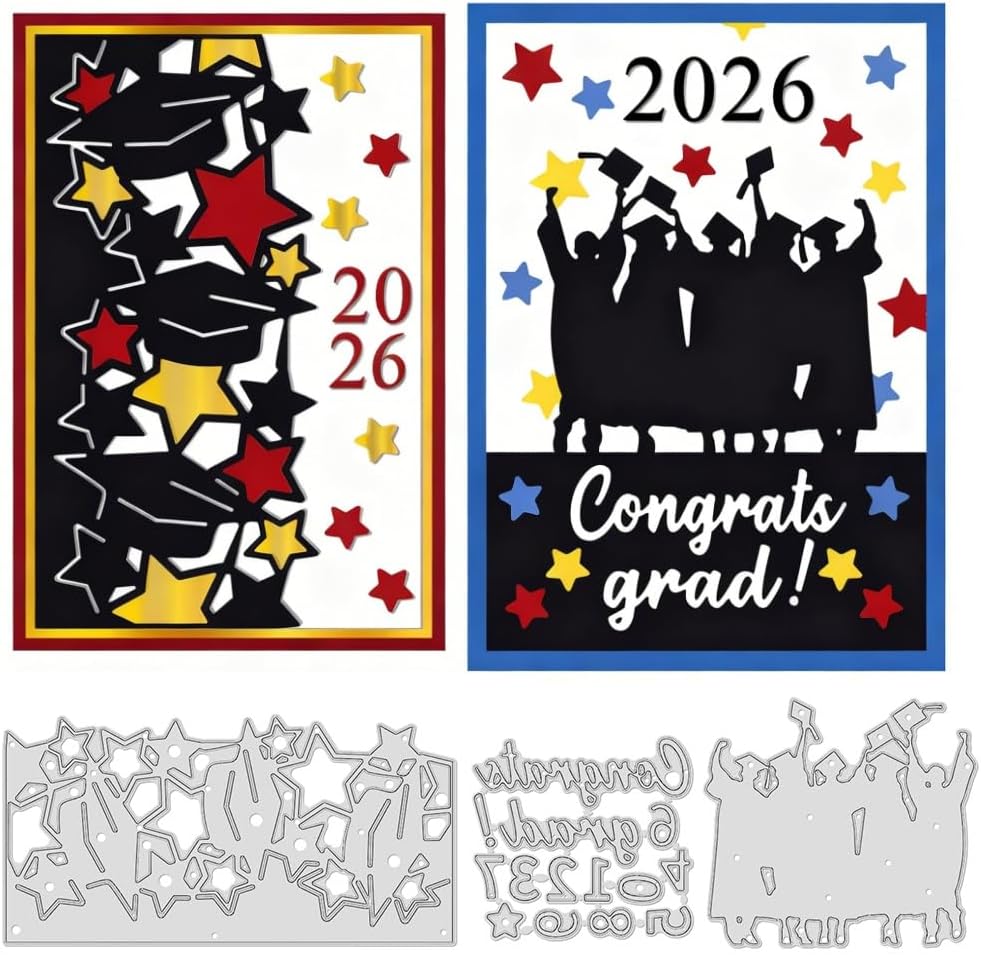 Amazon.com: ORIGACH 2026 Graduation Metal Cutting Dies Congrats Grad ...
