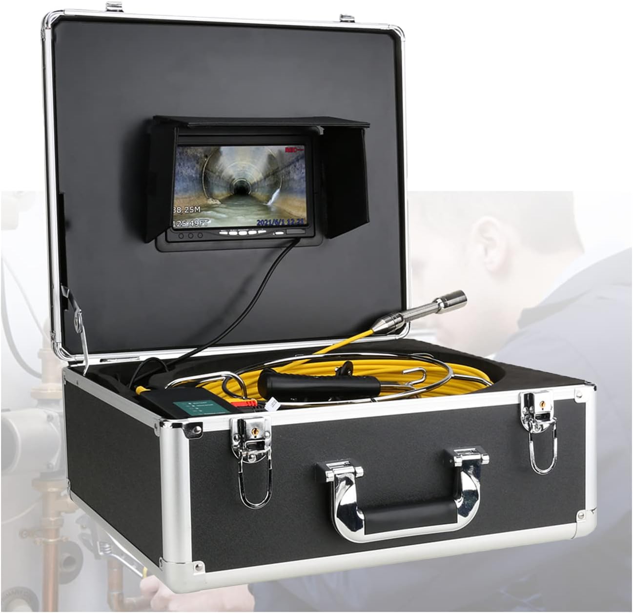 pcvpov Kanalkamera Endoskop mit Distanzzählerfunktion,1000TVL HD ...