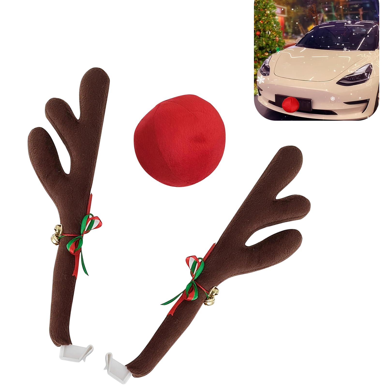 Amazon.com: Sumjig 3 PCS Car Christmas Antler Decoration Kit, Elk ...
