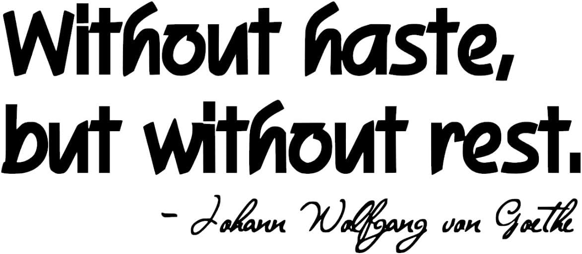 Amazon｜iBy アイバイ ウォールステッカー 名言 ゲーテ 英字 Without haste, but without rest 黒 ...
