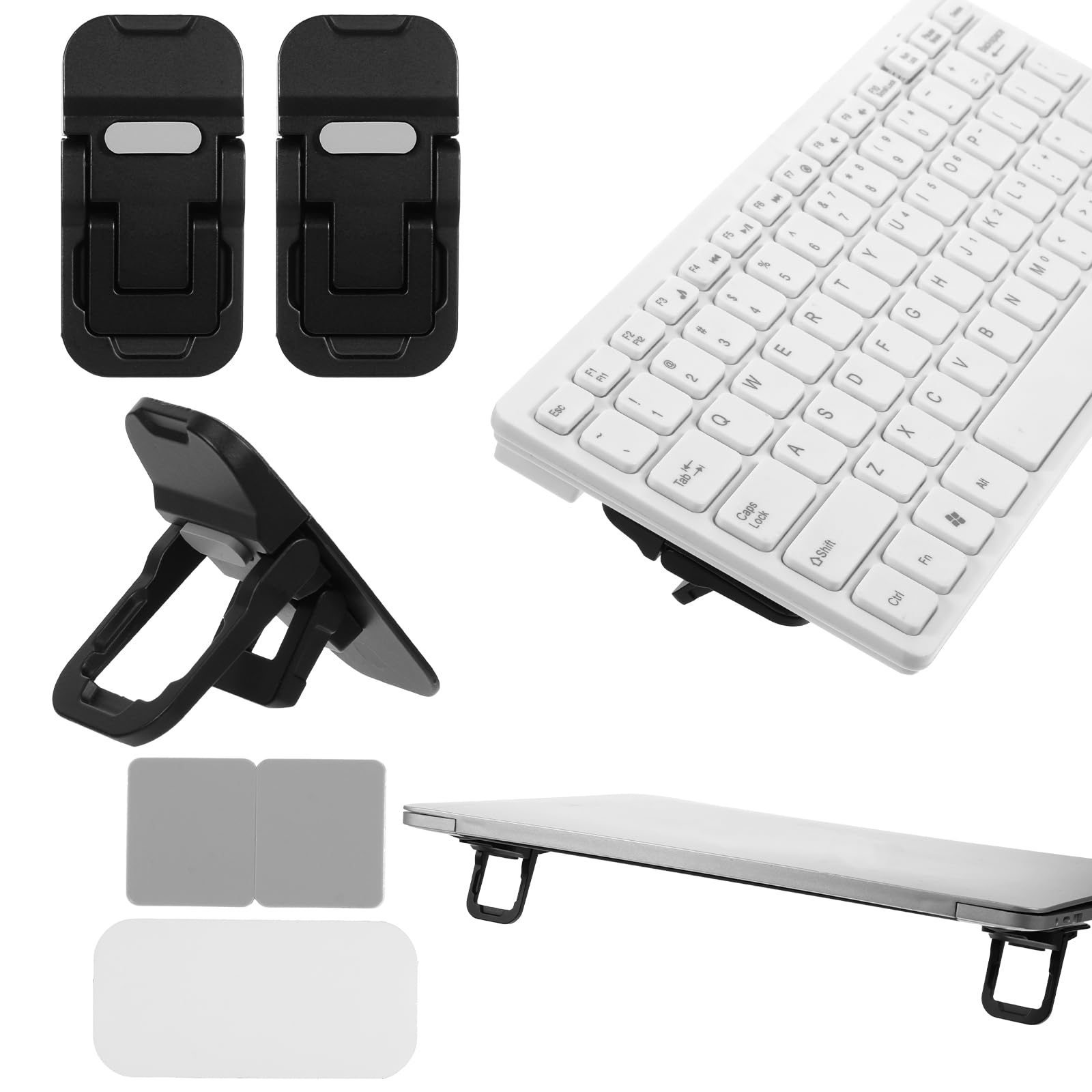 Amazon.com: 2Pcs Keyboard Riser, Portable Computer Keyboard Stand Self ...