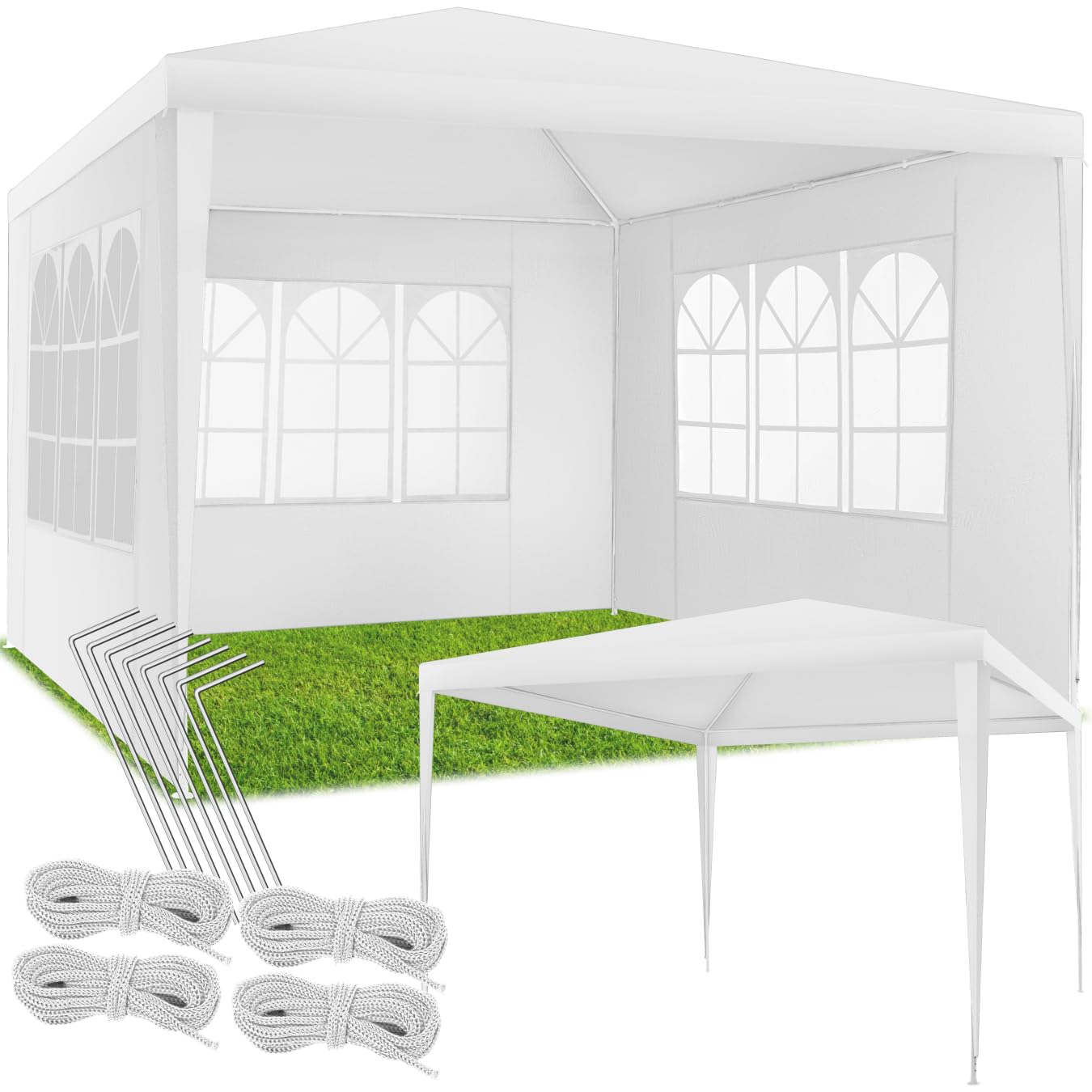 Amazon.de: tectake® Pavillon 3x3 m, Zelt groß, wasserdicht, für Garten ...