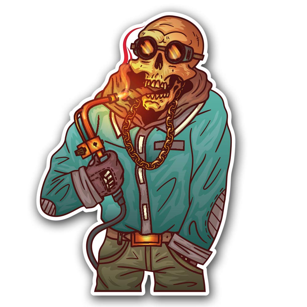 Amazon.com: Zombie Welder Smoking Cigar Hard Hat Welding Helmet Sticker ...