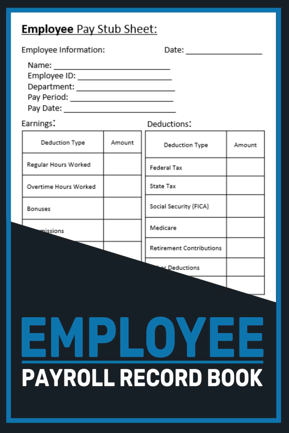 Amazon.com: Employee Payroll Record Book: Employee Check Stubs Sheets ...