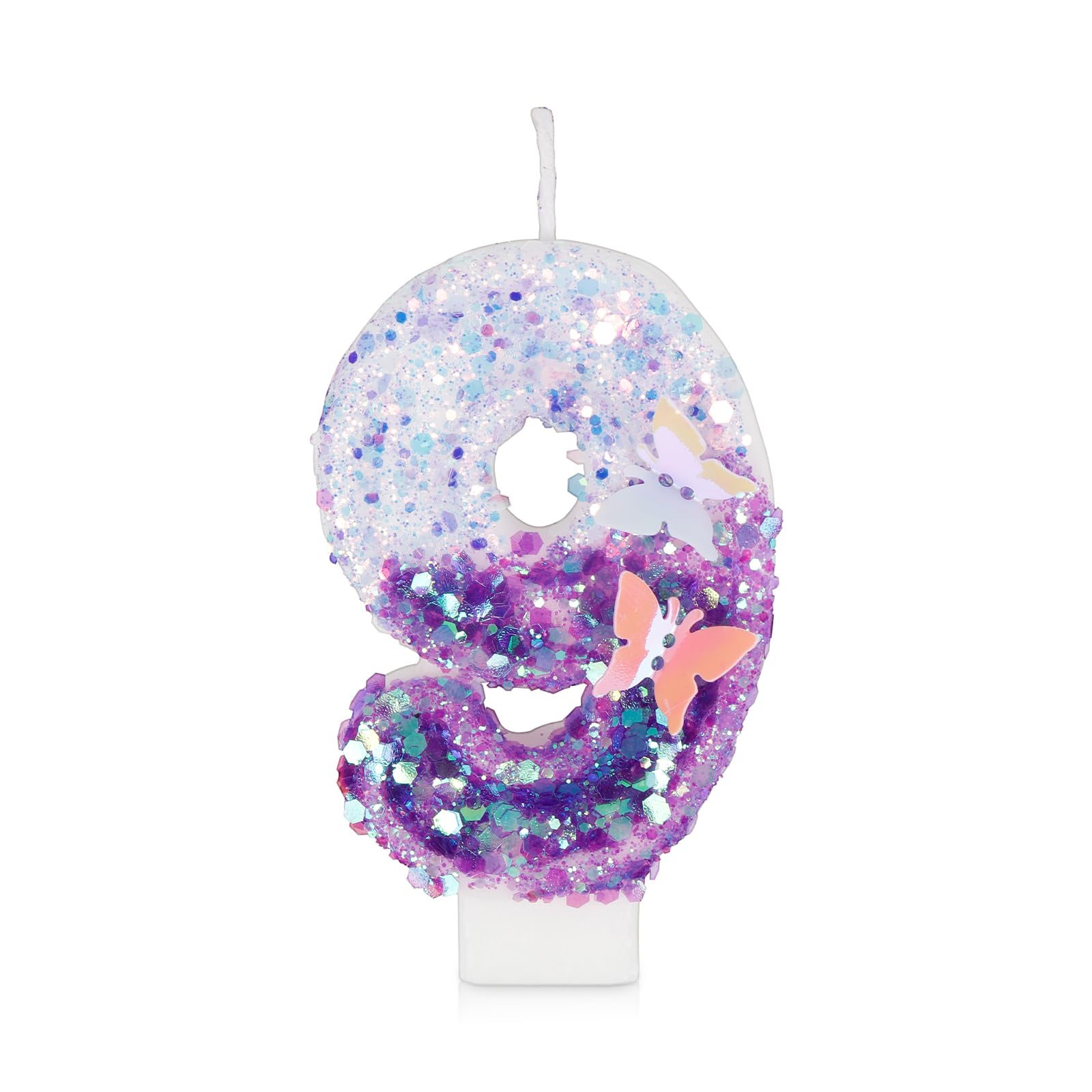 Amazon.com: Birthday Candles Number 9 Candle, Butterfly Birthday Party ...