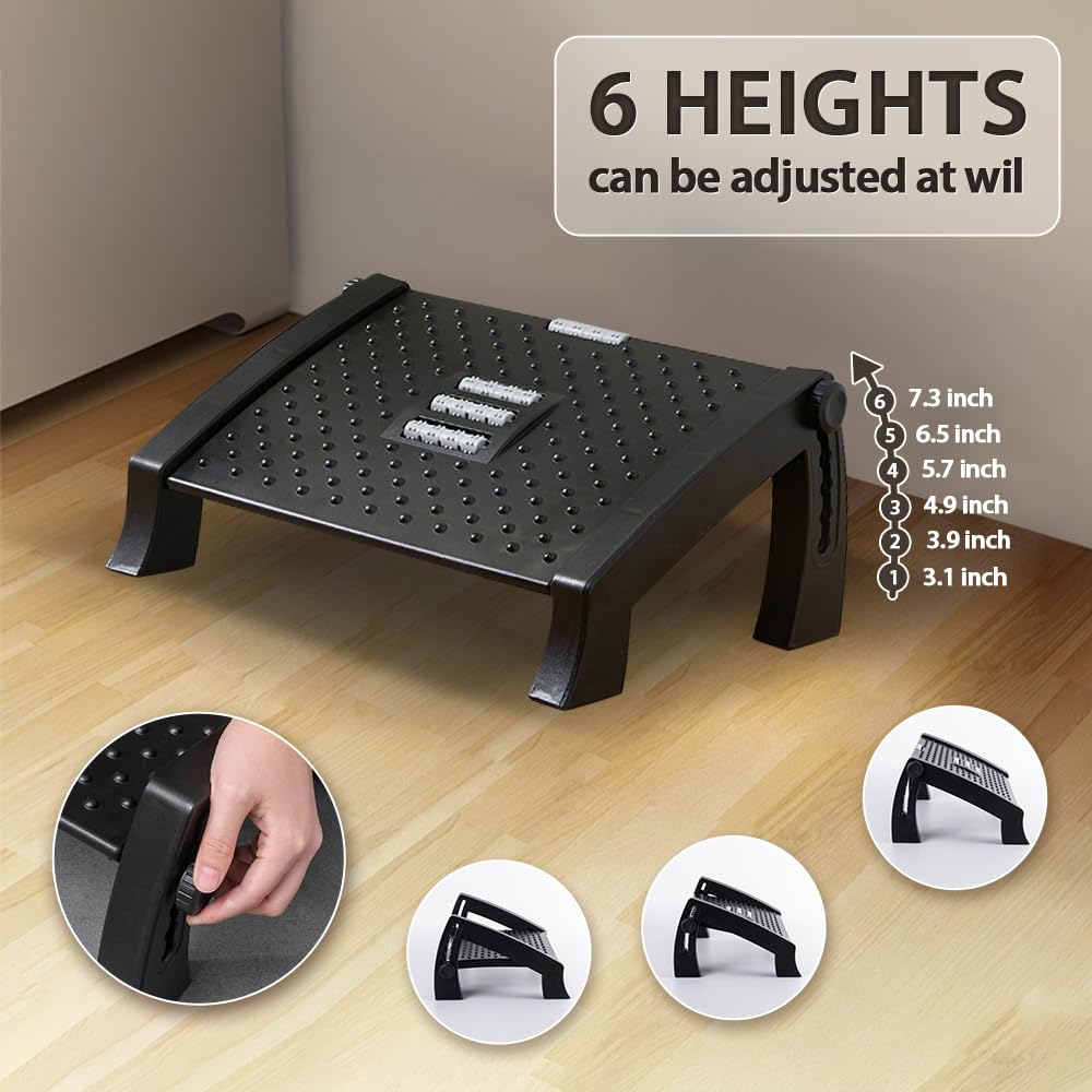 Snapklik.com : CasaZenith Foot Rest, Six Heights Adjustable Foot Rest ...