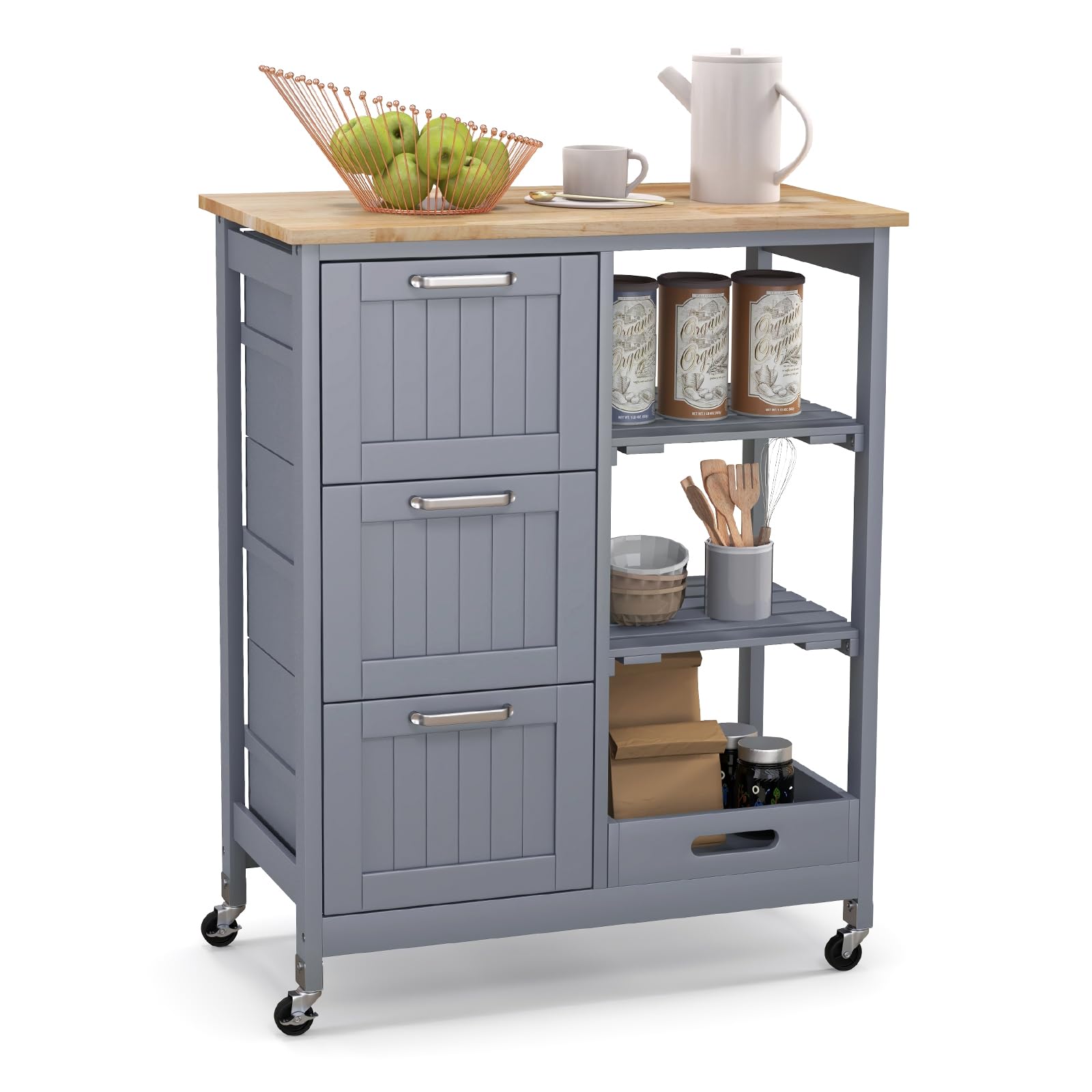 Amazon.com: GOFLAME Kitchen Island Cart on Wheels with Storage ...