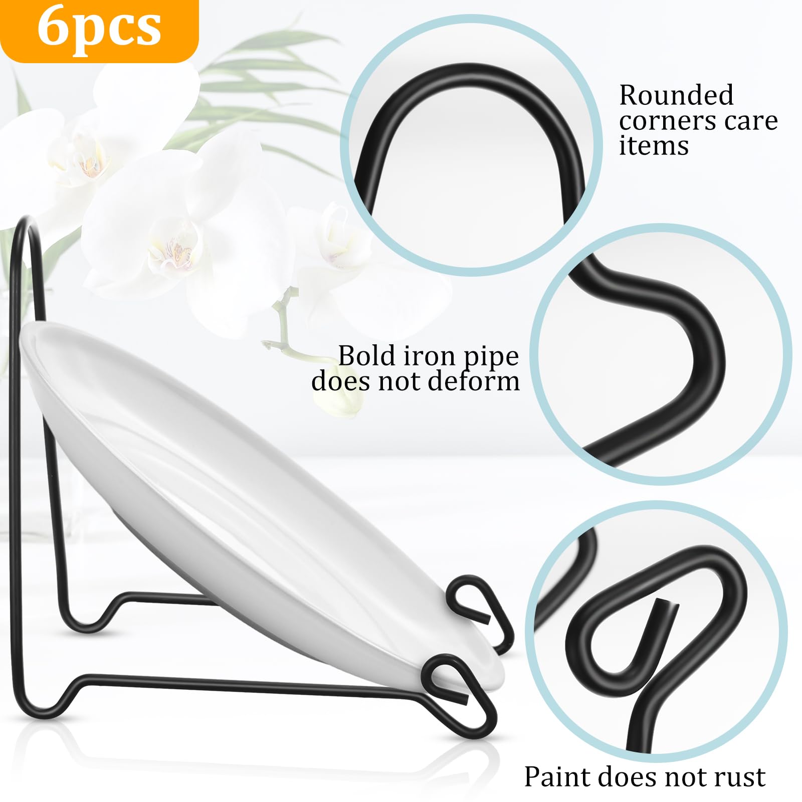 Snapklik.com : 6 Pcs Bowl Display Stands Iron Large Medium Size Dish ...
