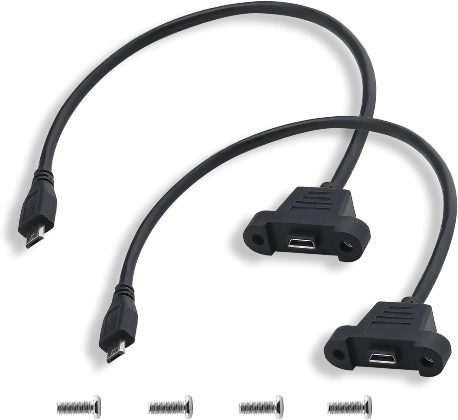 Amazon.com: GLHONG Micro B Male to Female Cable, Screw Panel Mount ...