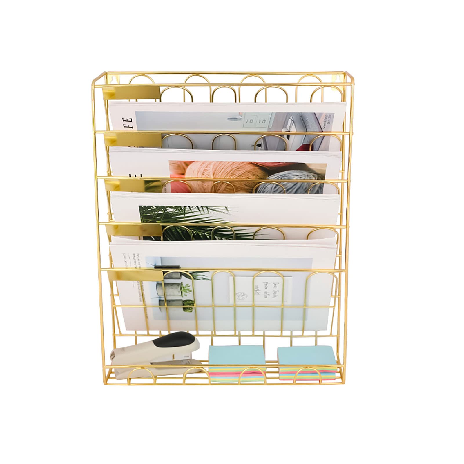 Amazon.com: 5-Tier Metal Folder Wall File Holder Rack,Stackable Hanging ...