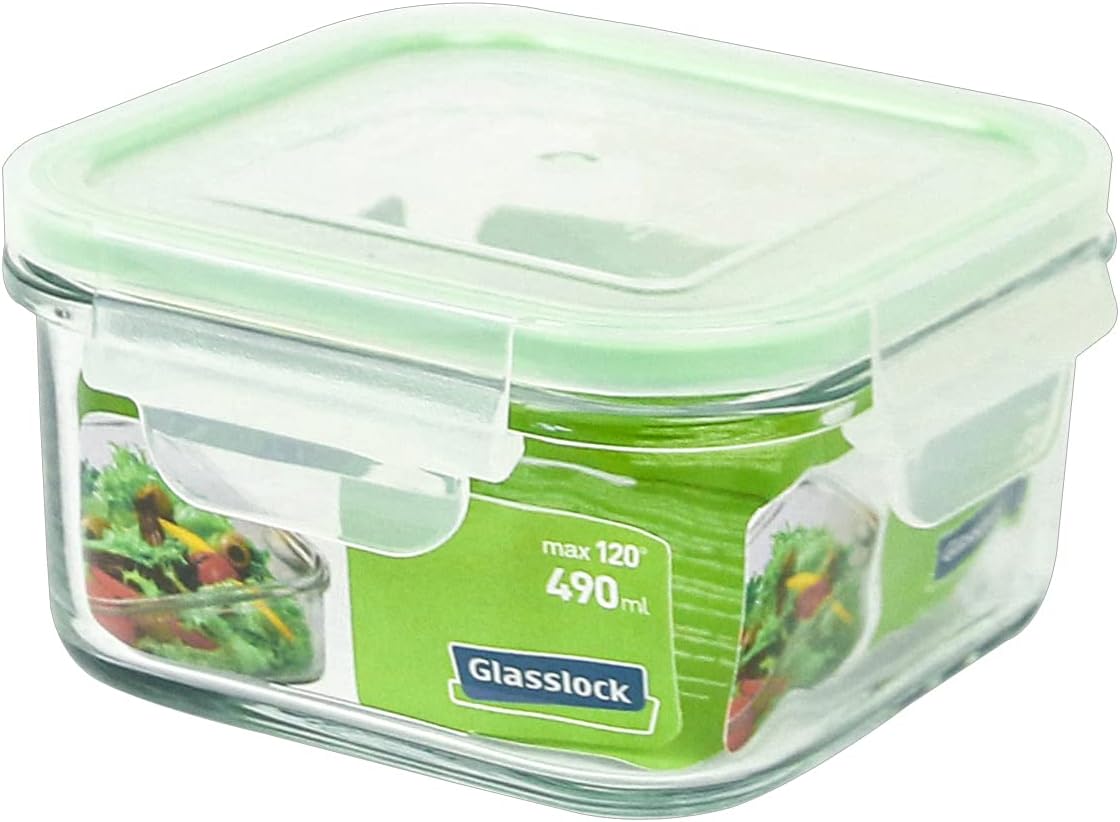 Amazon.com: Square Tempered Glass Food Container 17-ounce/490ml RP523 ...