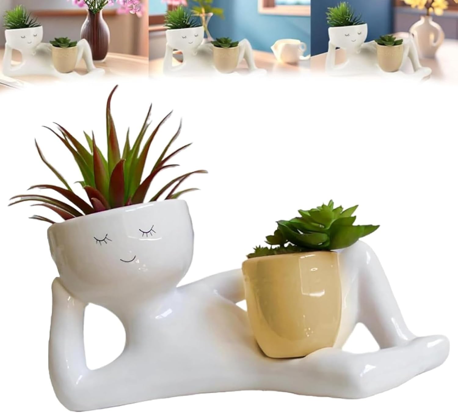 Amazon.com : Lazy Guy Planter, 2025 Funny Planters for Indoor Plants ...