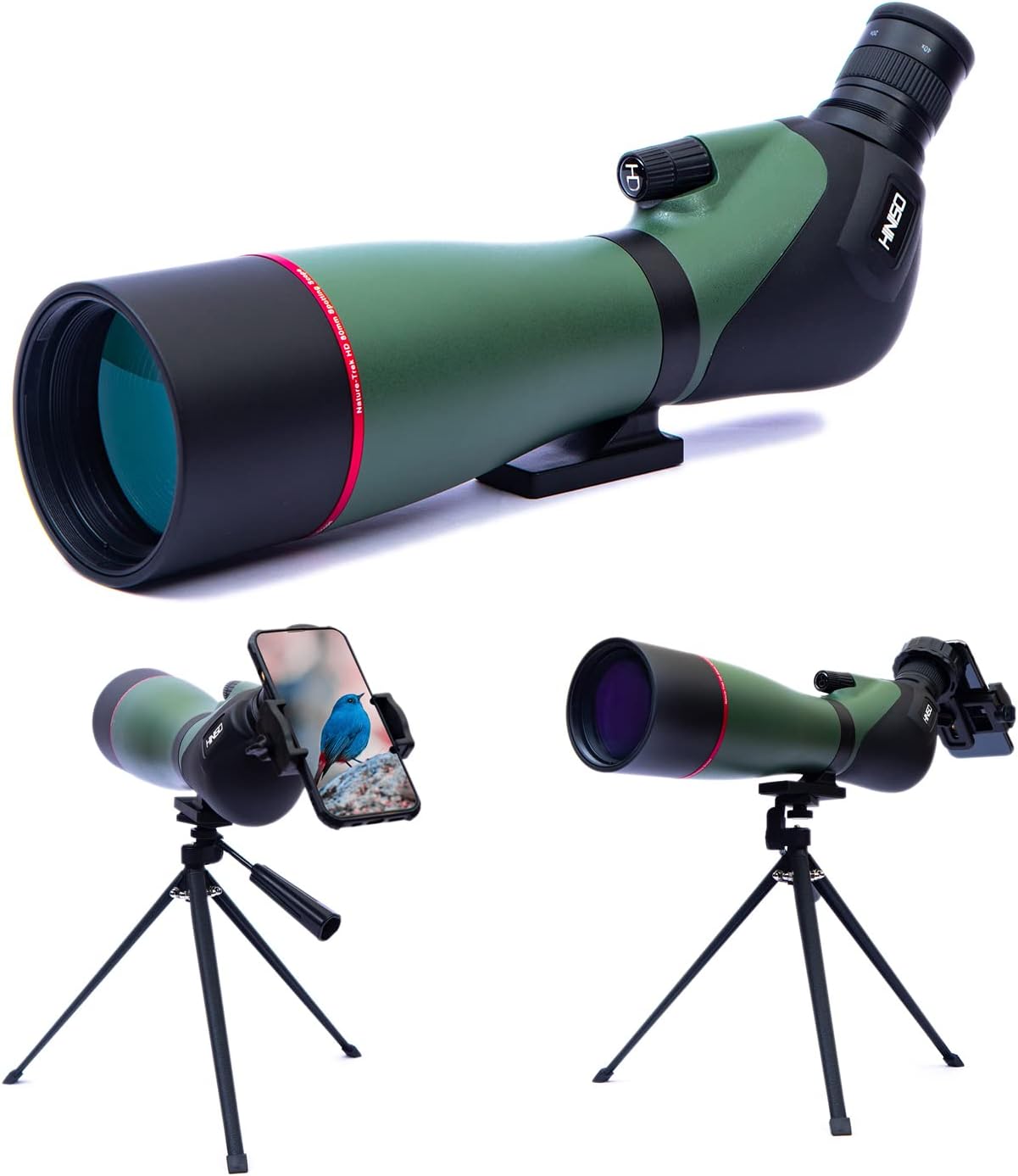 Buy HINISO 20-60x80 HD Spotting Scope with Tripod | High Power ...