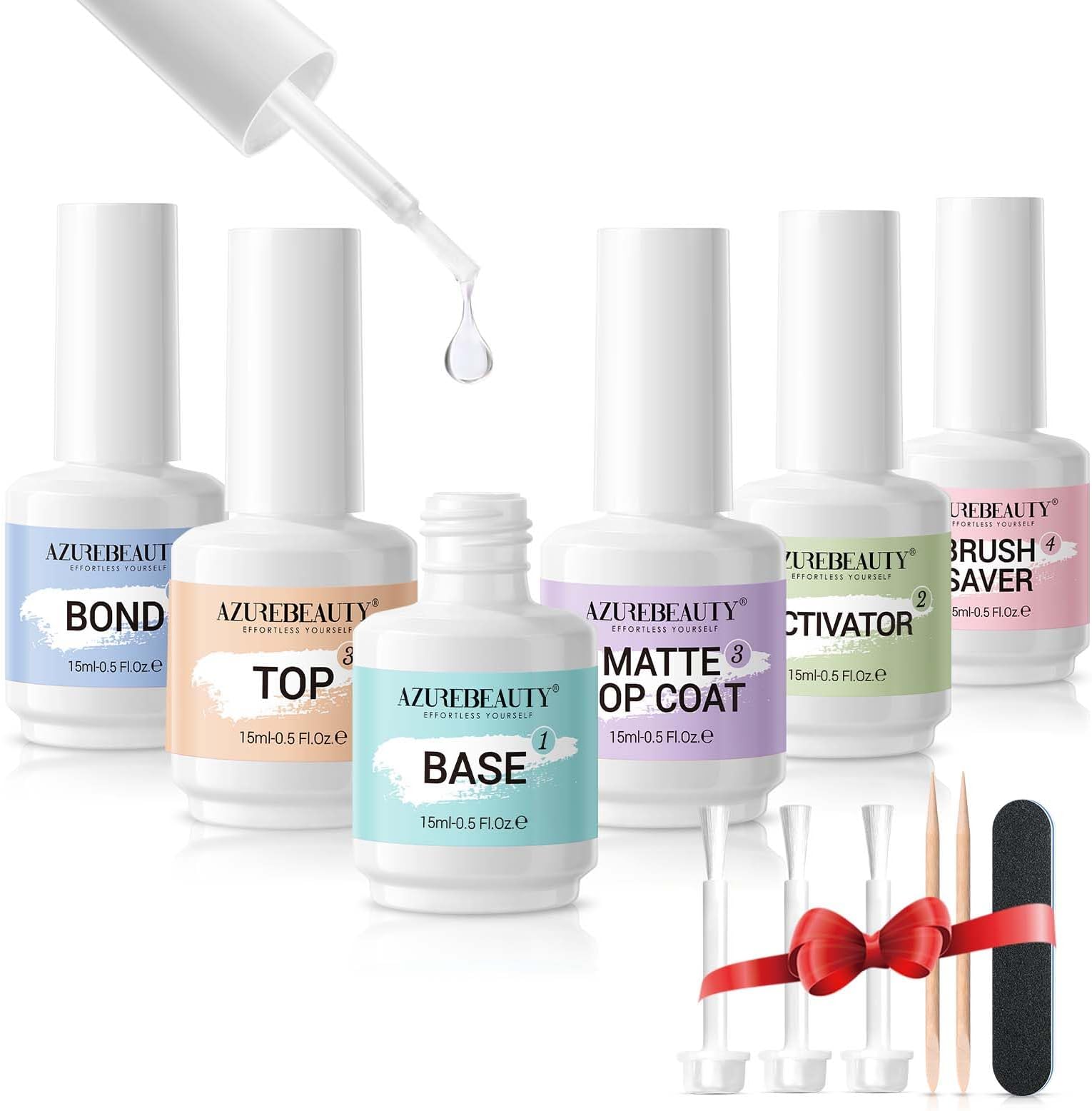 Amazon.com: AZUREBEAUTY Dip Powder Liquid Set Bond, Base, Glossy Matte ...