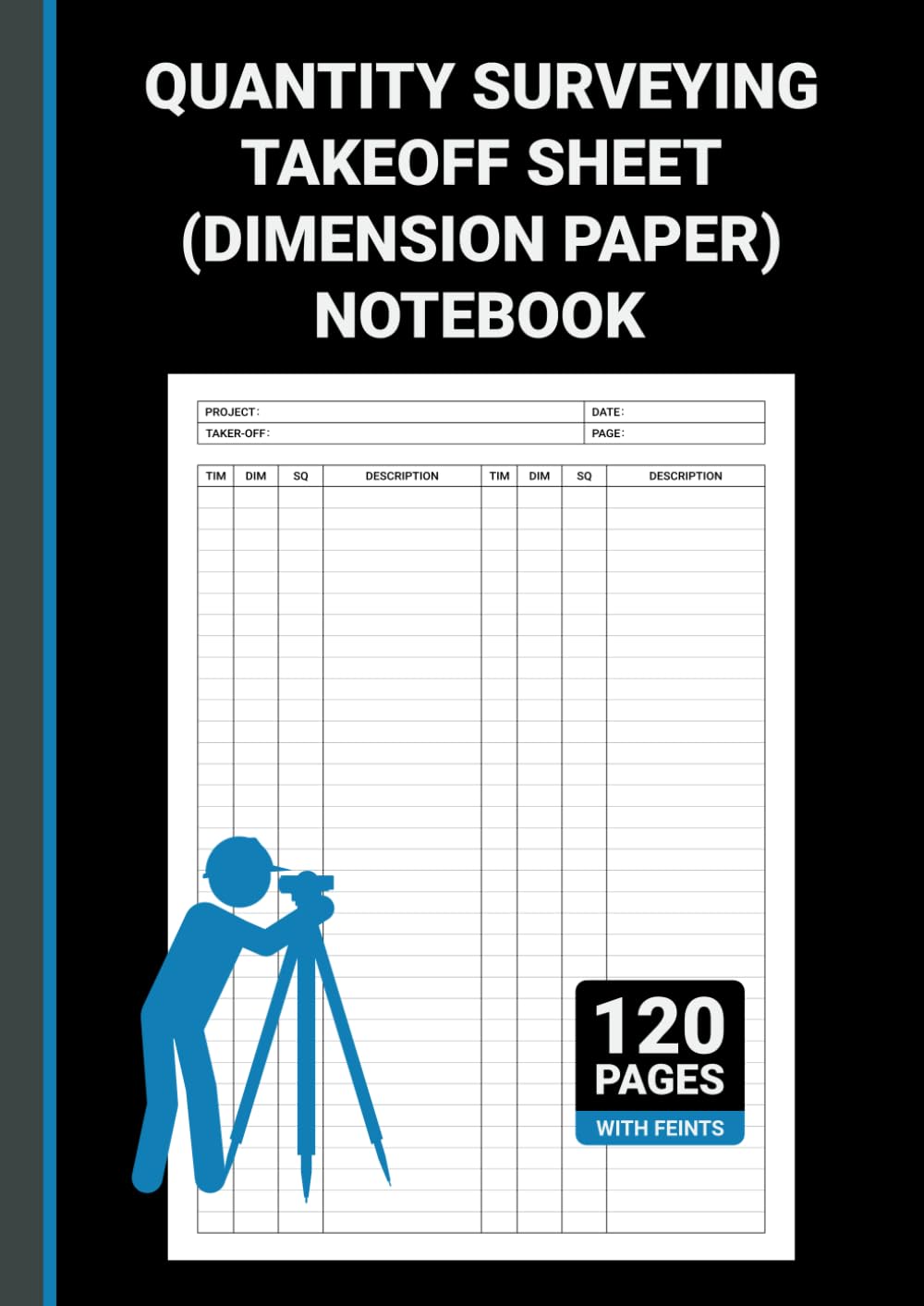Quantity Surveying Takeoff Sheet / Dimension Paper Notebook: With Light ...