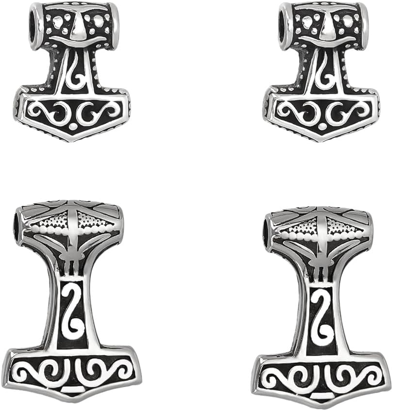 Amazon.com: UNICRAFTALE 4pcs Thor's Hammer Pendants 20~29.5mm Antique ...