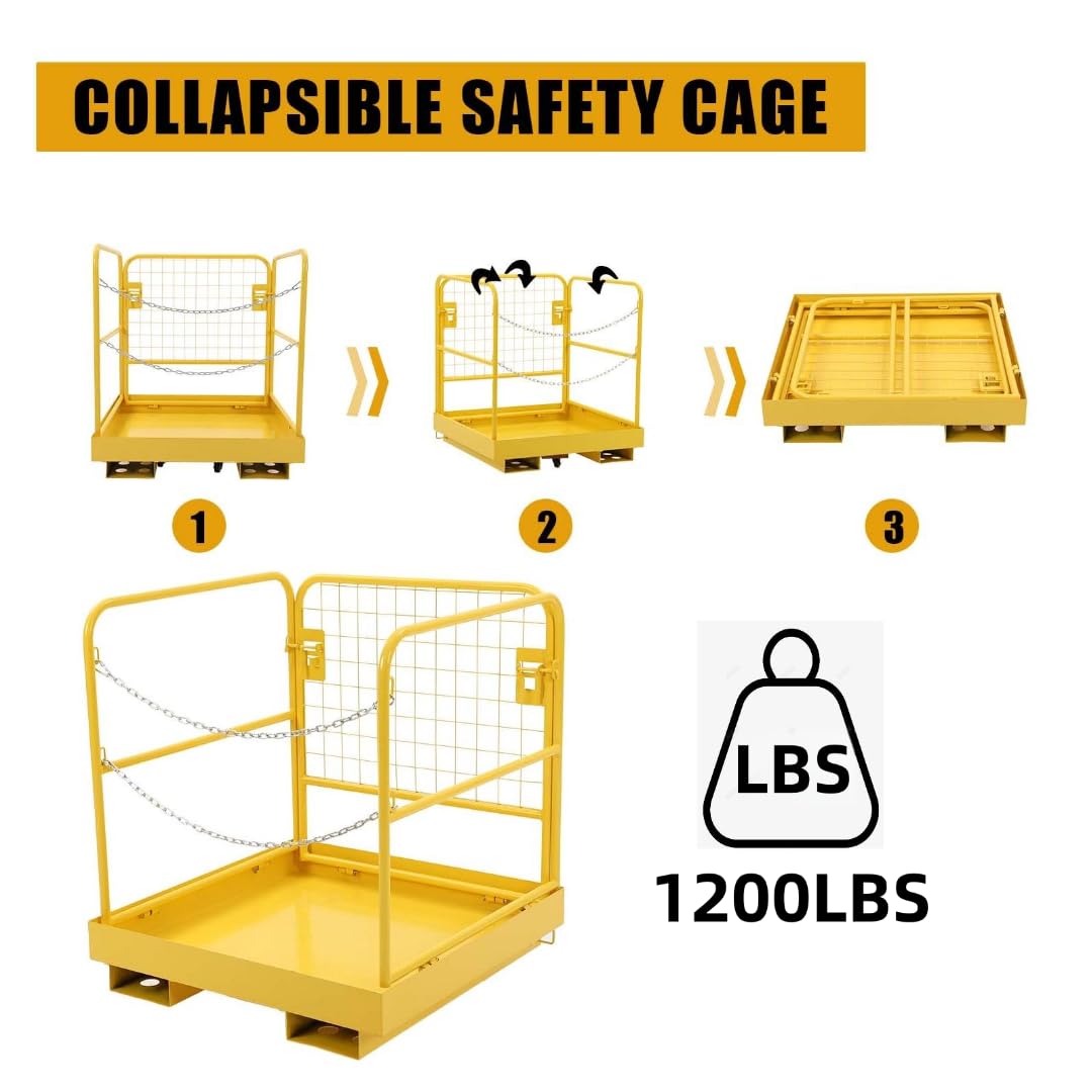 Snapklik.com : Forklift Safety Cage 36x36 Inch Forklift Man Basket For ...