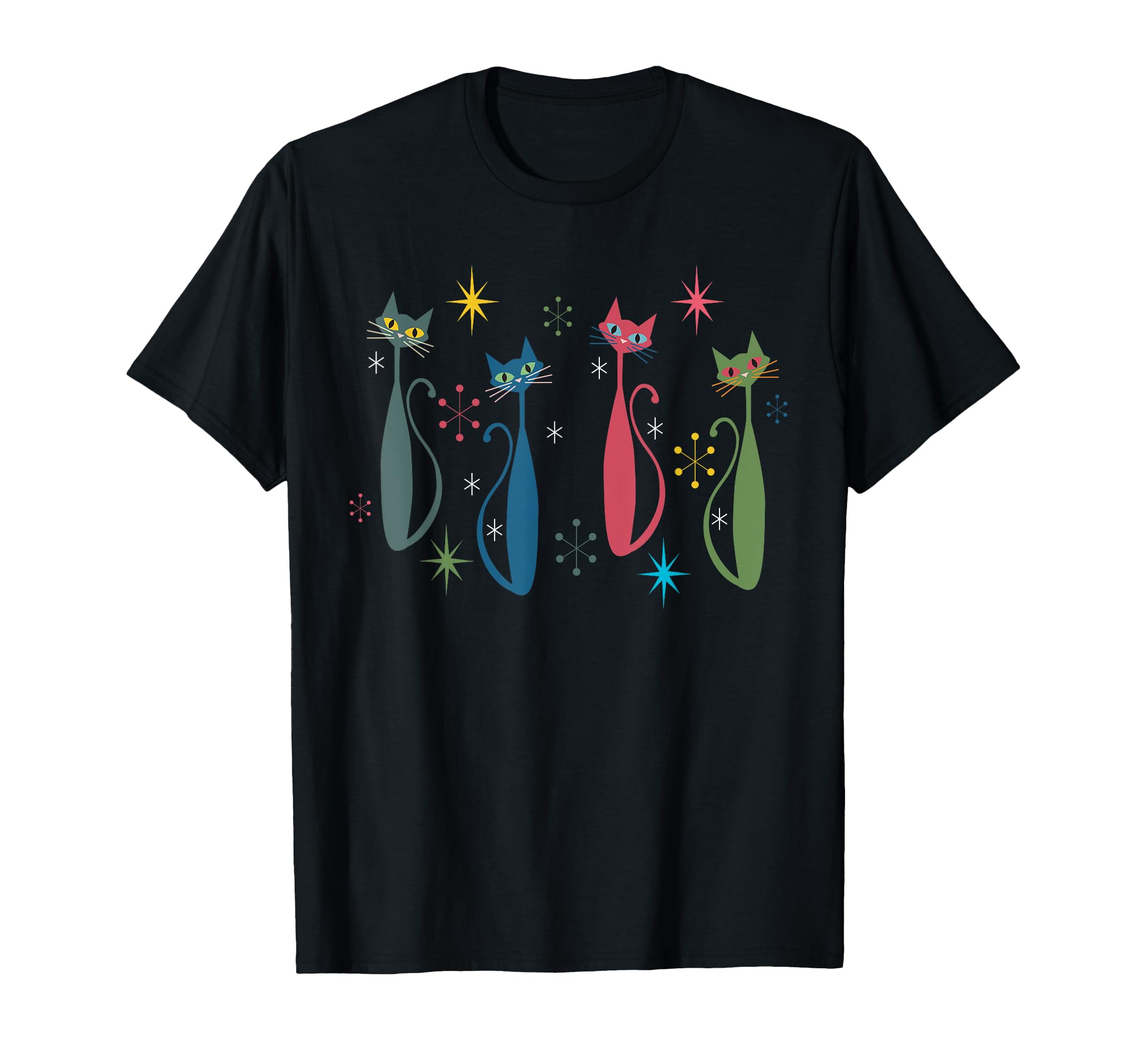 Amazon.com: Atomic Cat Mid Century Modern Cats Art Vintage Retro Women ...