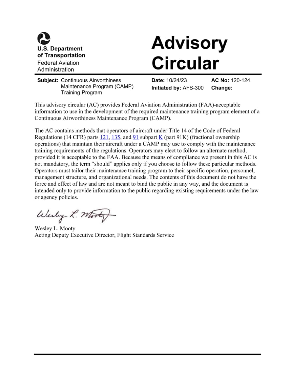 Advisory Circular (AC No: 120-124): Continuous Airworthiness ...