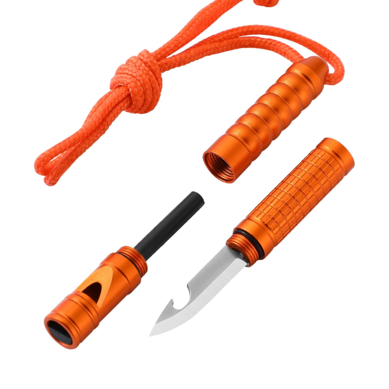 Amazon.com : Red 4 in 1 Fire Starter Survival Tool, Whistle for ...
