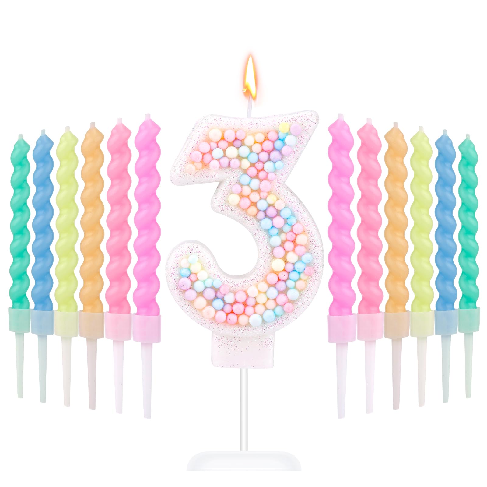 Amazon.com: Macaron Birthday Candles, Number 3 Candles Sweet Number ...