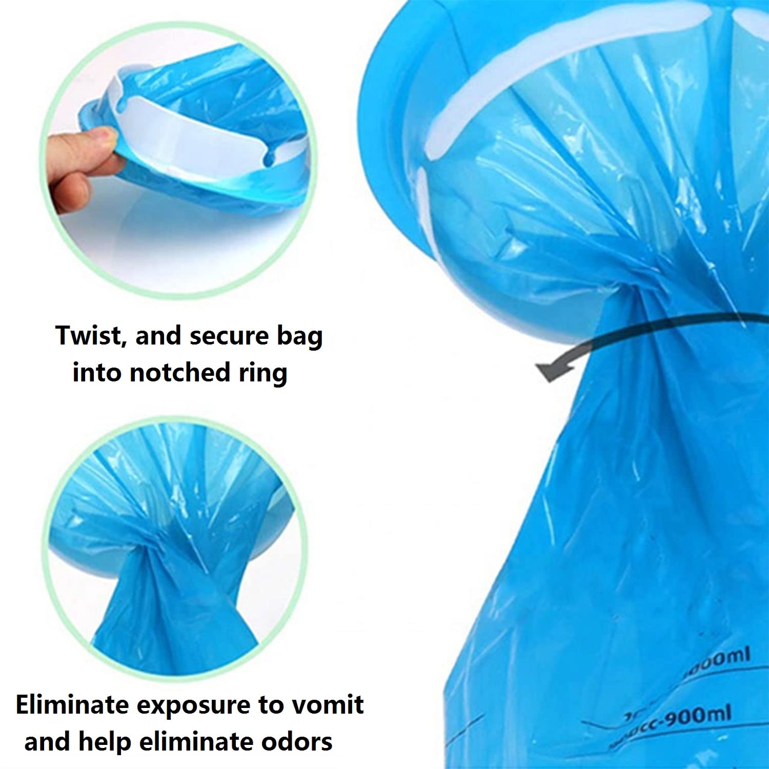 Snapklik.com : Pack Of 24 Disposable Vomit Bags Portable Barf Bags Puke ...