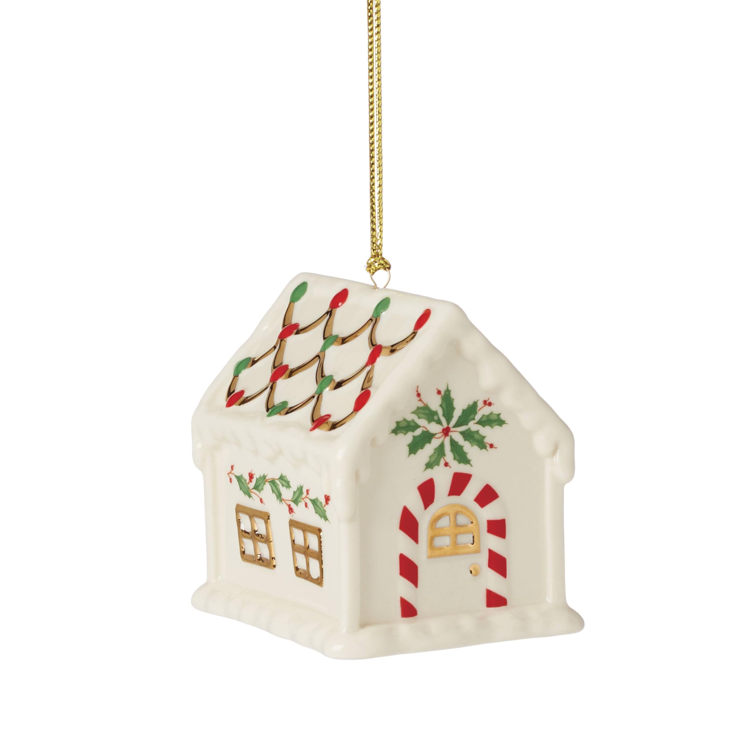 Amazon.com: Lenox 896108 Holiday Accent Gingerbread House Ornament ...