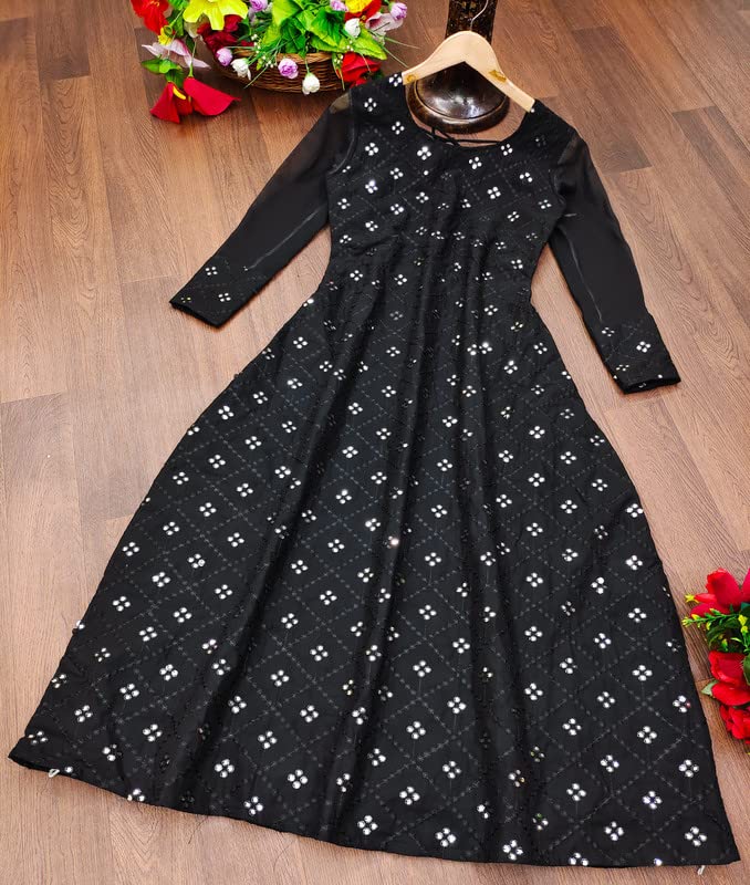 Buy Amouk Fashion Women's Georgette Solid Pettern Full Sleeve Stitched ...