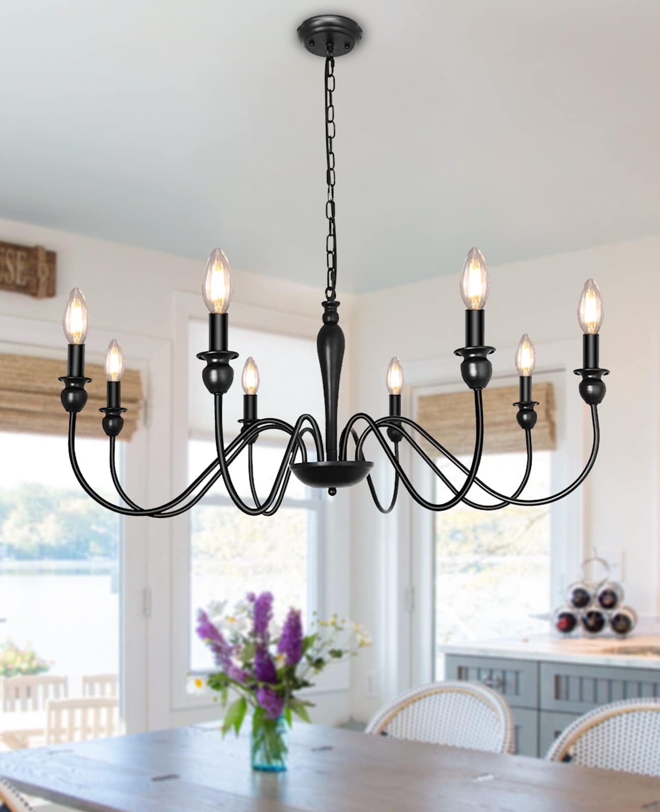 8 luzes lustre de fazenda lustre de iluminação para teto pendurado ...