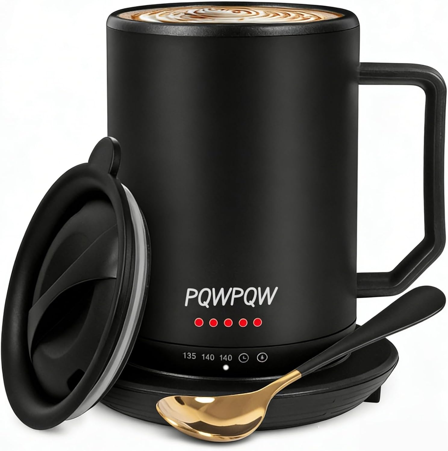 Amazon.com: PQWPQW Smart Temperature Control Heated Coffee Mug - 12 oz ...