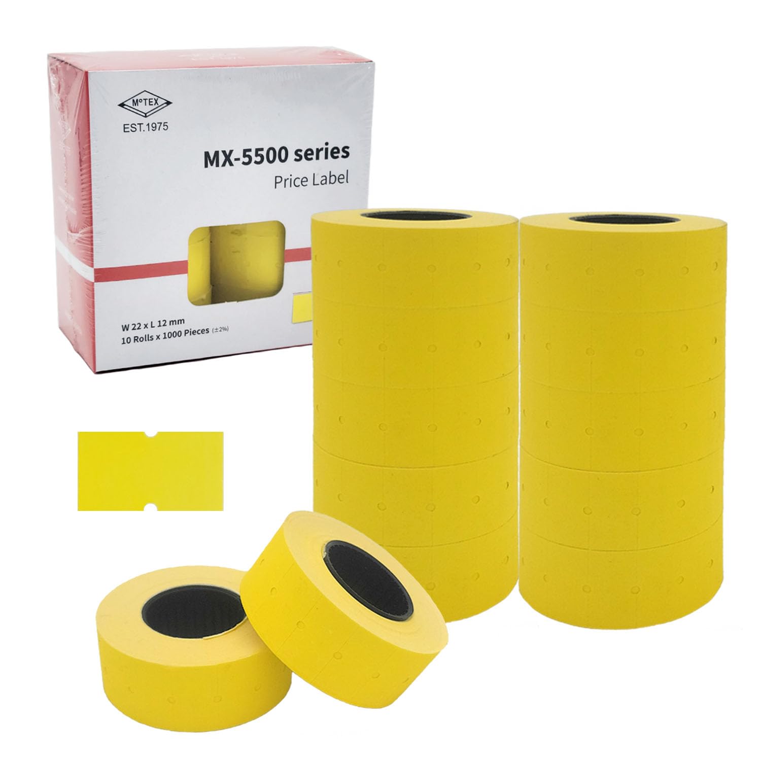 Snapklik.com : 1 Line Fluorescent Yellow Labels - 10,000 Fluorescent ...