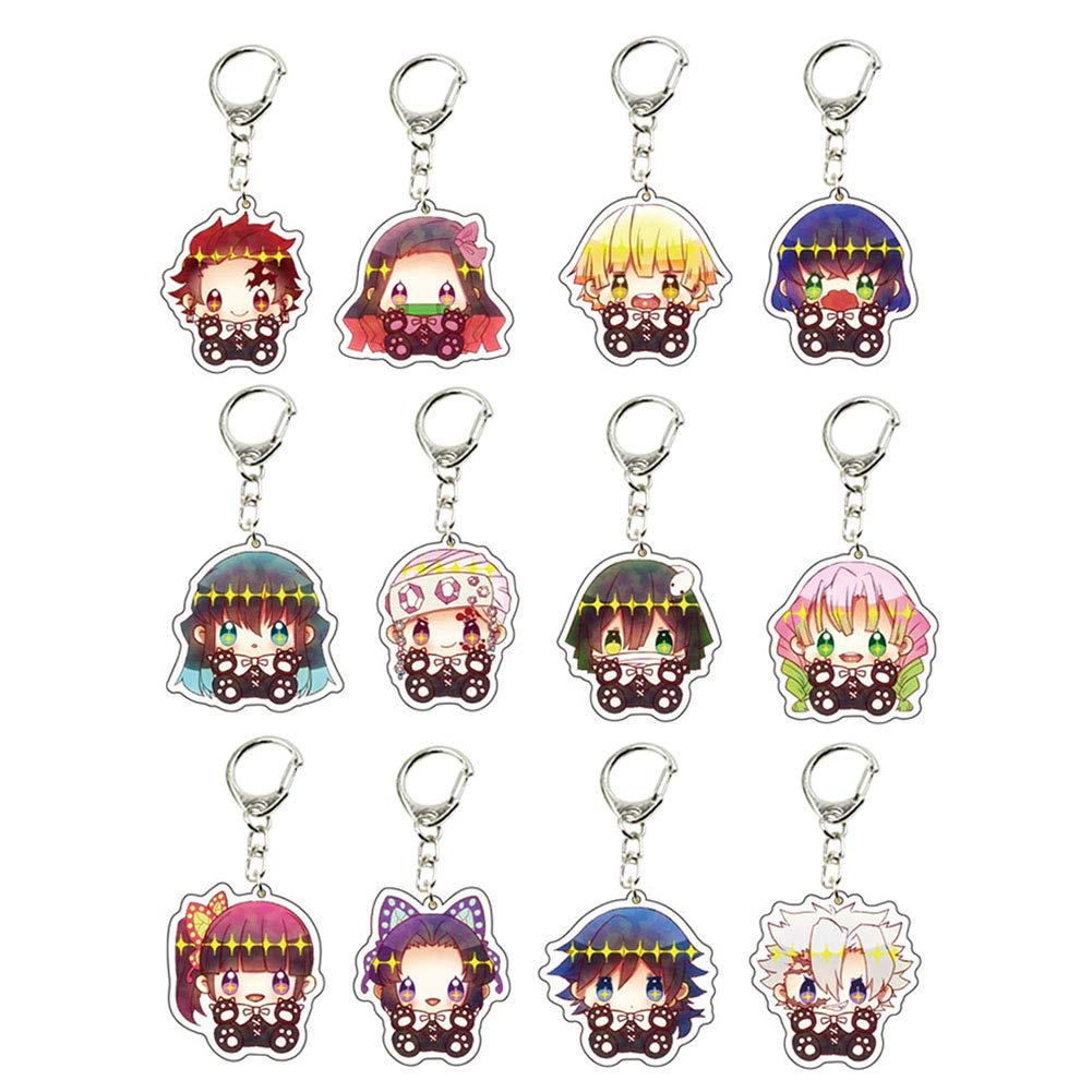 Buy Demon Slayer: Kimetsu no Yaiba Anime Keychain Keyring Set Nezuko ...