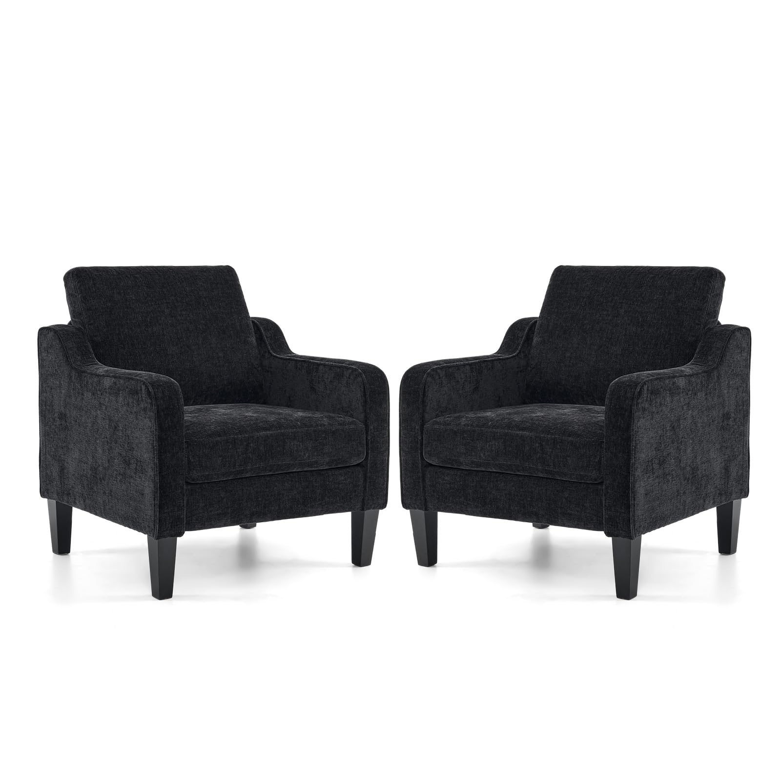Amazon.com: VINGLI Living Room Chairs Set of 2, Black Accent Chair 5.5 ...