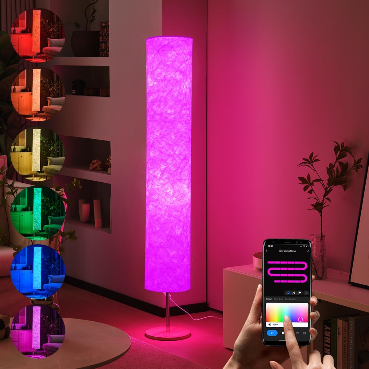 LED Colour Changing Rocket Light Tube Luminous Flux with Remote 100cm ...