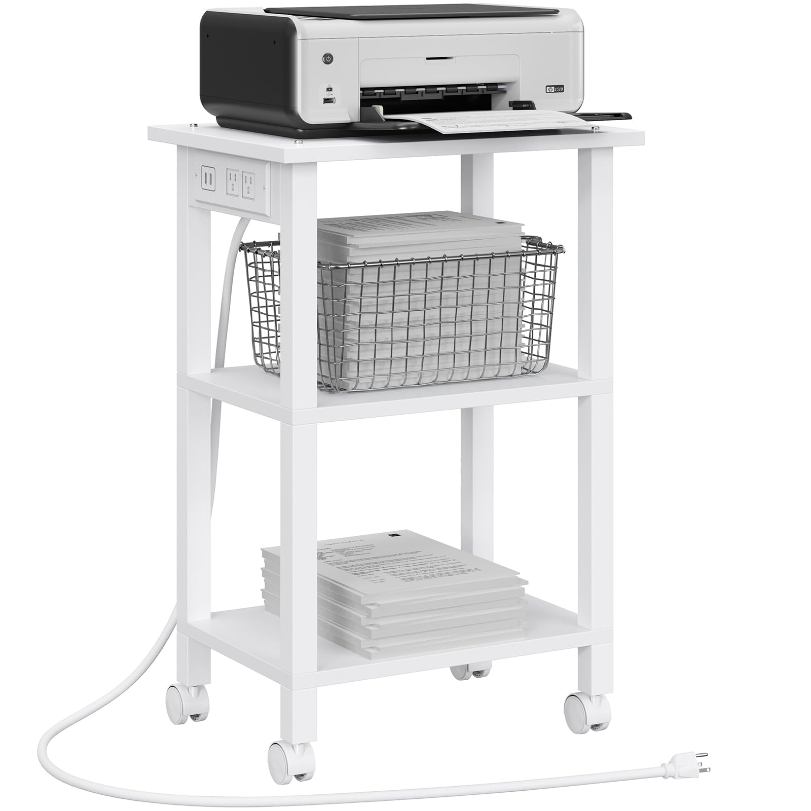 Amazon.com: TUTOTAK 3 Tier Printer Stand, Rolling Printer Cart with ...