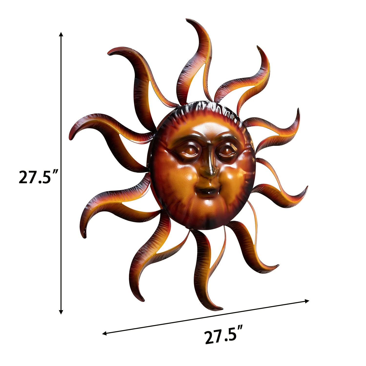 Snapklik.com : Metal Sun Wall Art Decor, 275” Sun Wall Art Hanging For ...