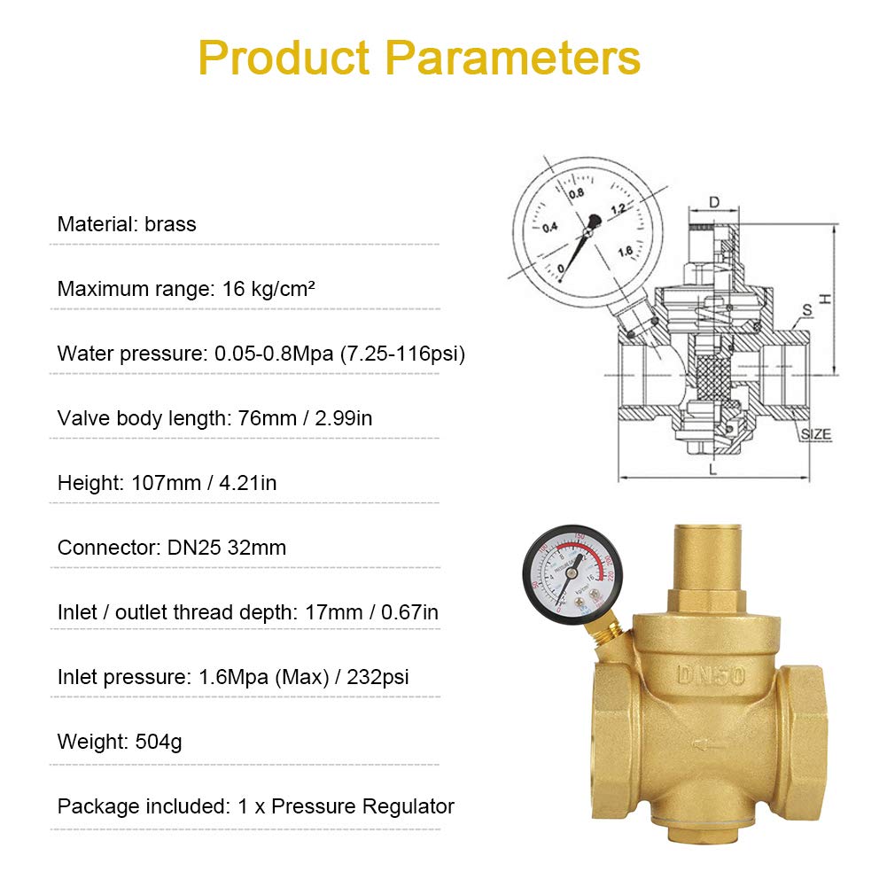 Fuel Pressure Regulator Rv Water Pressure Regulator With Gauge Pressure ...