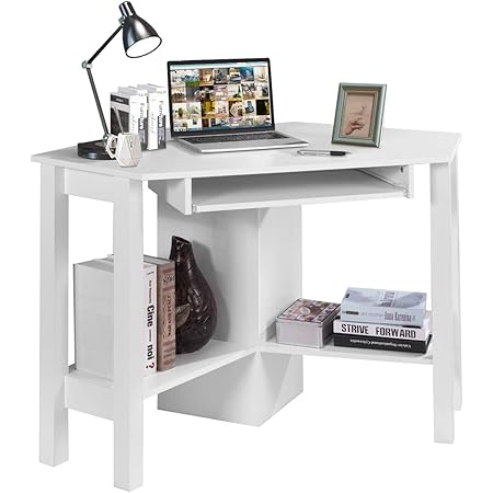 GOPLUS Eckschreibtisch Computertisch Schreibtisch mit Tastaturauszug ...