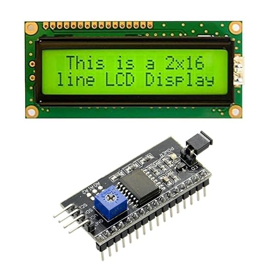 Vayuyaan LCD 16x2 1602 Alphanumeric Display with I2C Interface Adapter ...