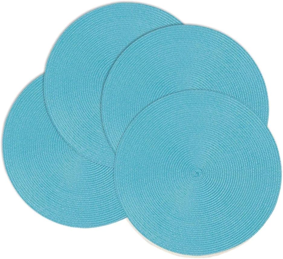 Amazon.com: Veesper Dark Teal Round Place Mats for Kitchen Table,Vinyl ...