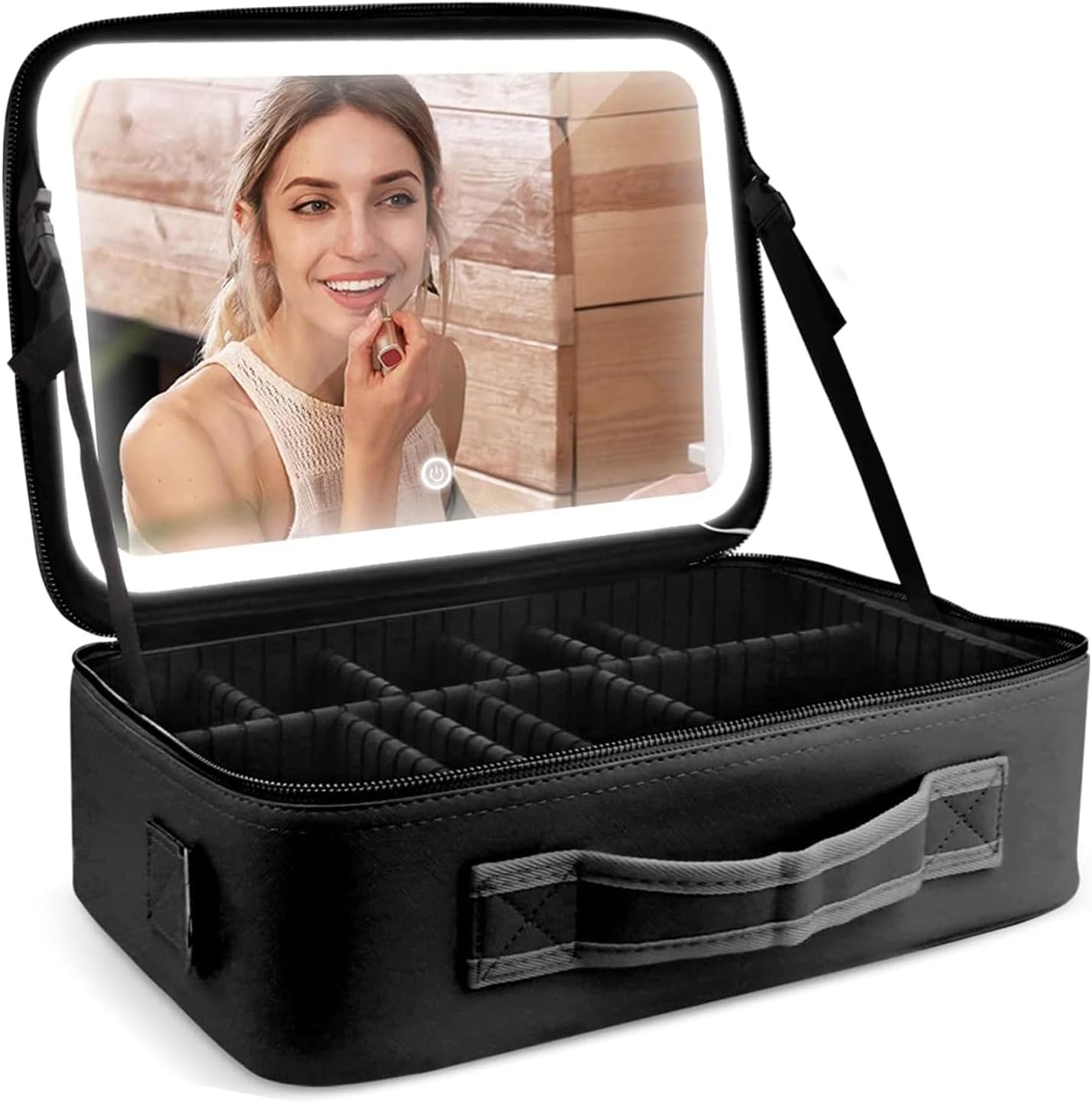Uandhome Large Makeup Train Case with Mirror and Light, Travel Makeup ...
