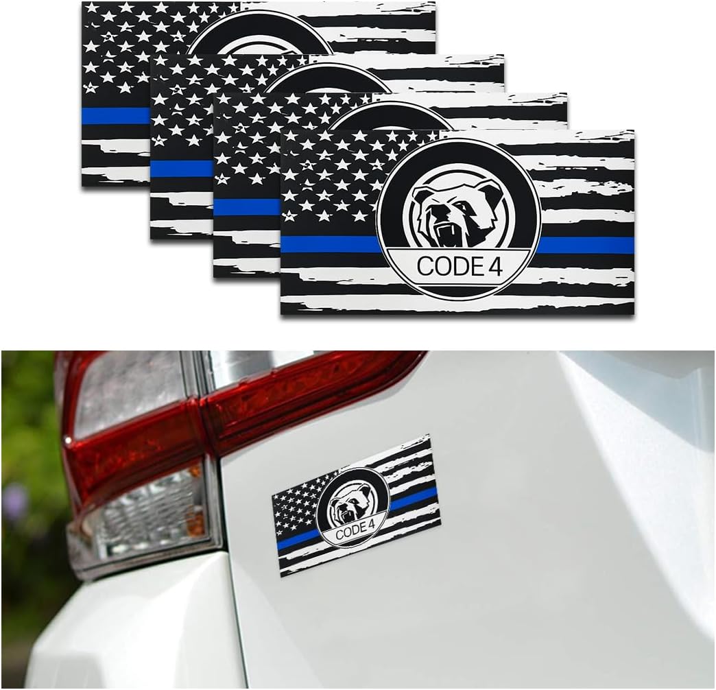 Amazon.com: Ywdiml 4PCS Thin Blue Line Car Sticker, American Flag ...