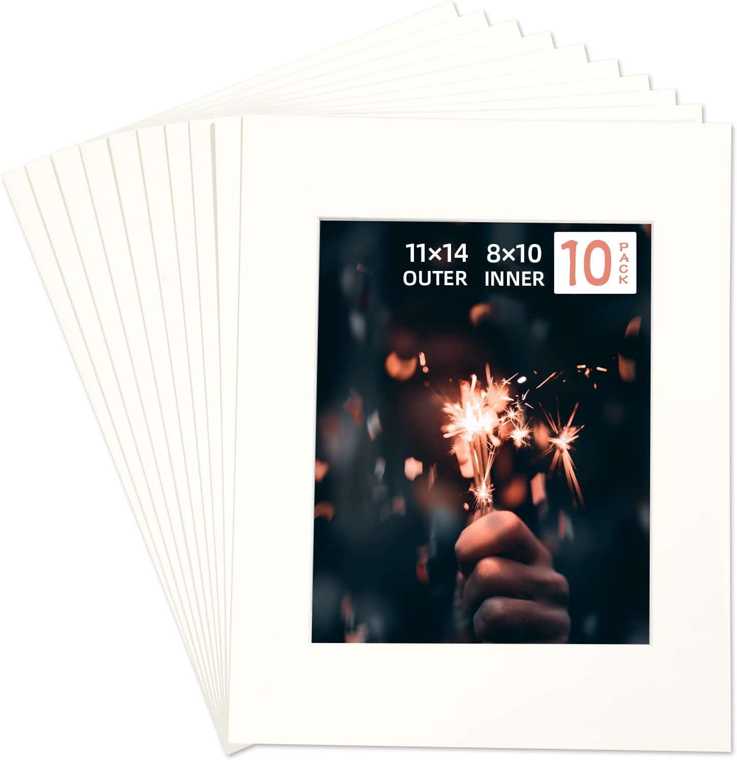 Amazon.com: HOTUO 10 Pack Acid Free Ivory Picture Frame Mats, Pre-Cut ...
