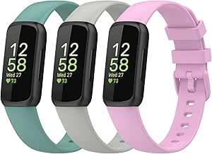 Amazon.com: 5 Pack Silicone Bands Compatible with Fitbit Inspire 3 ...