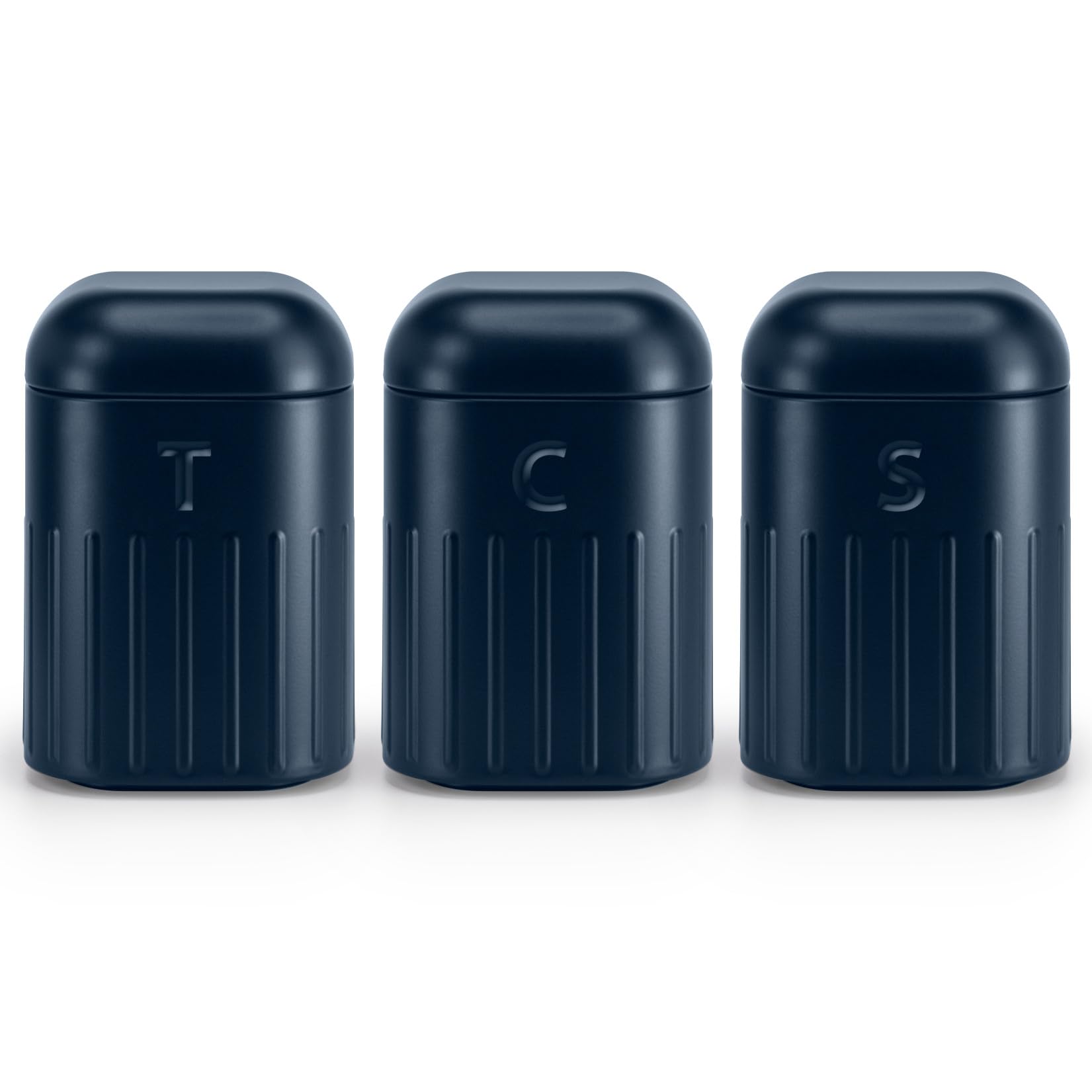 EHC Set of 3 Airtight Tea, Coffee & Sugar Food Storage Canisters Jars ...