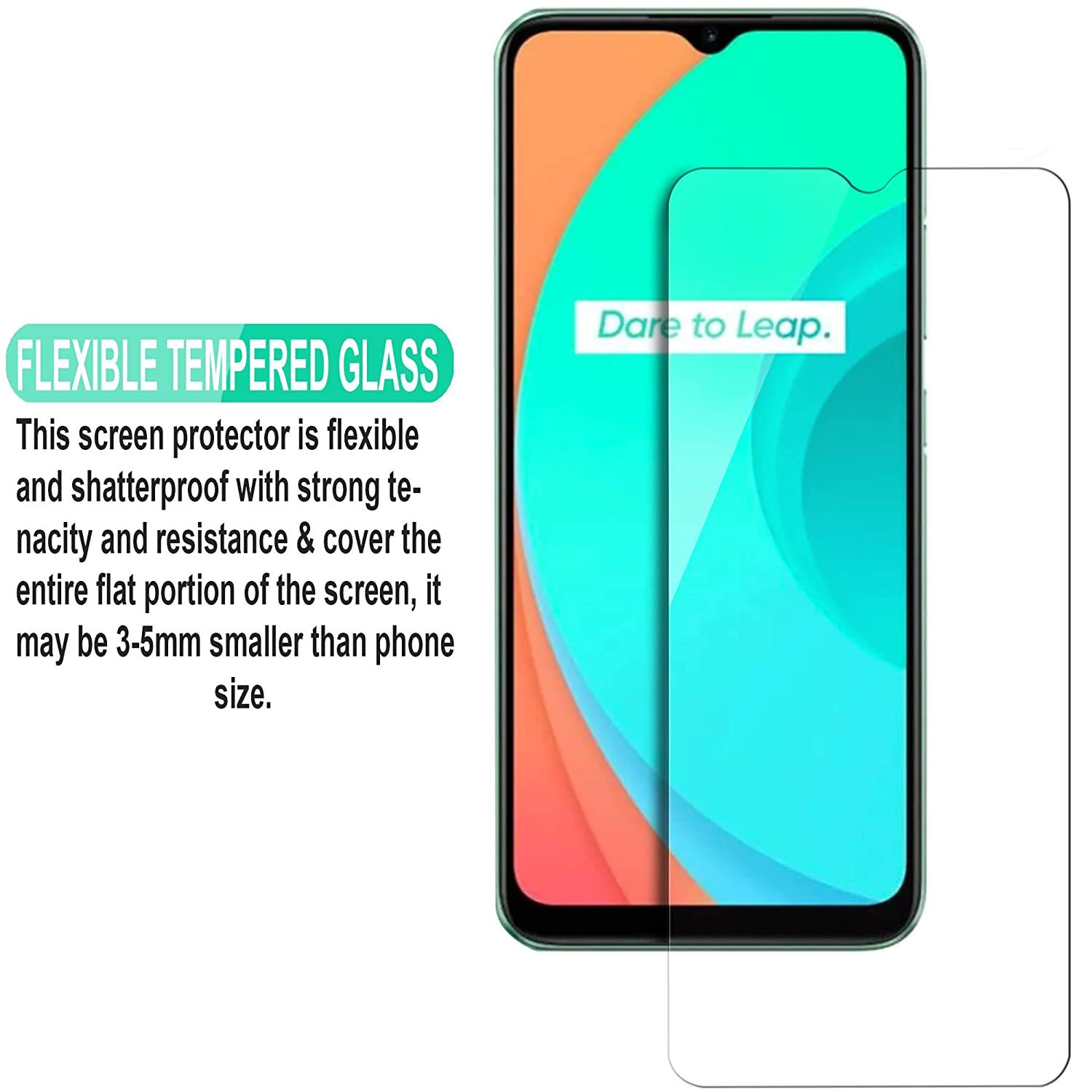 Buy dd son case friendly tempered glass for realme c11/c12/c15 [full ...