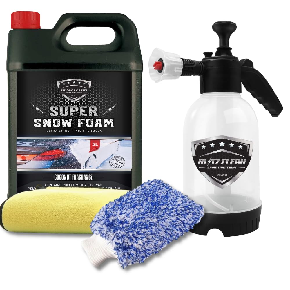 Snow Foam Plus 2L Pump up Snow Cannon Full Kit Inc Wash Mitt & Drying ...