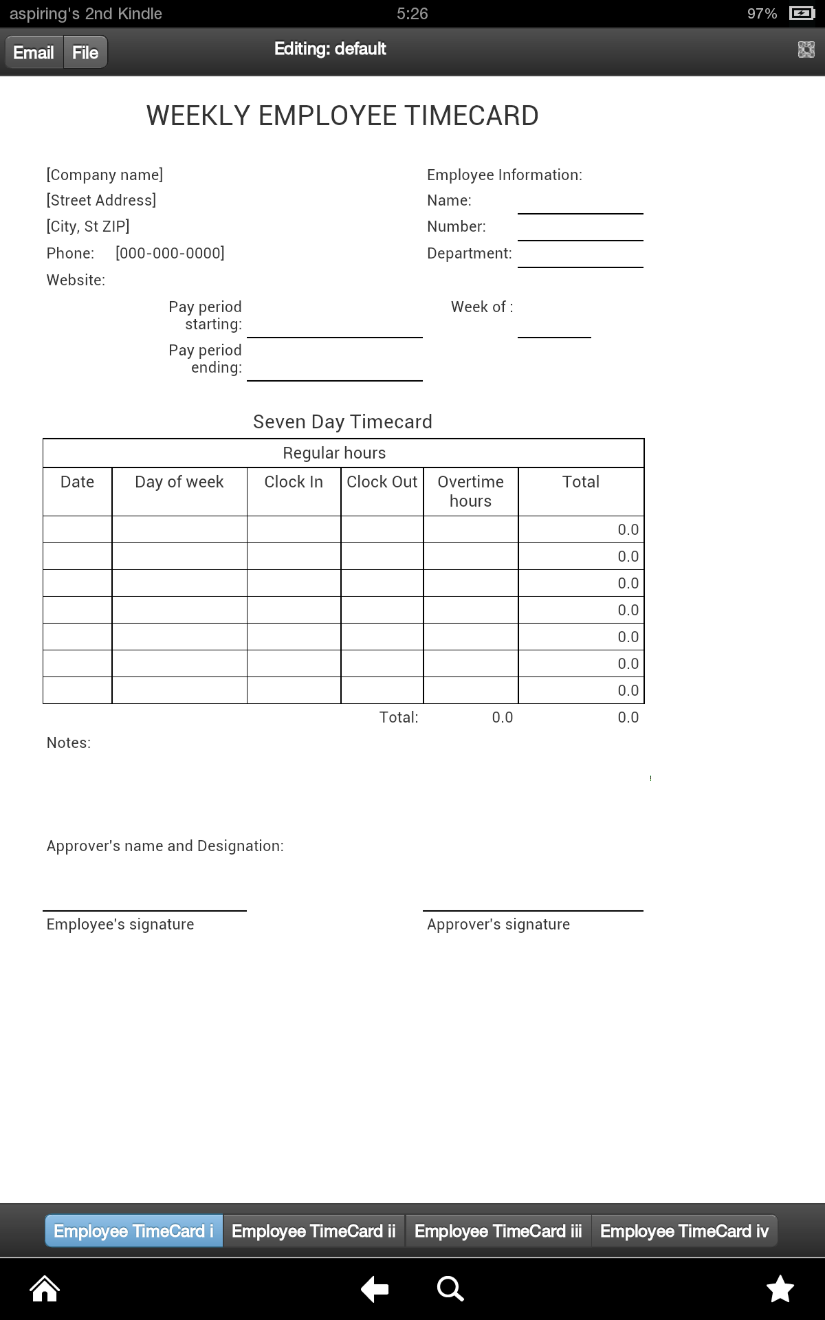 Employee Timecards - App on Amazon Appstore