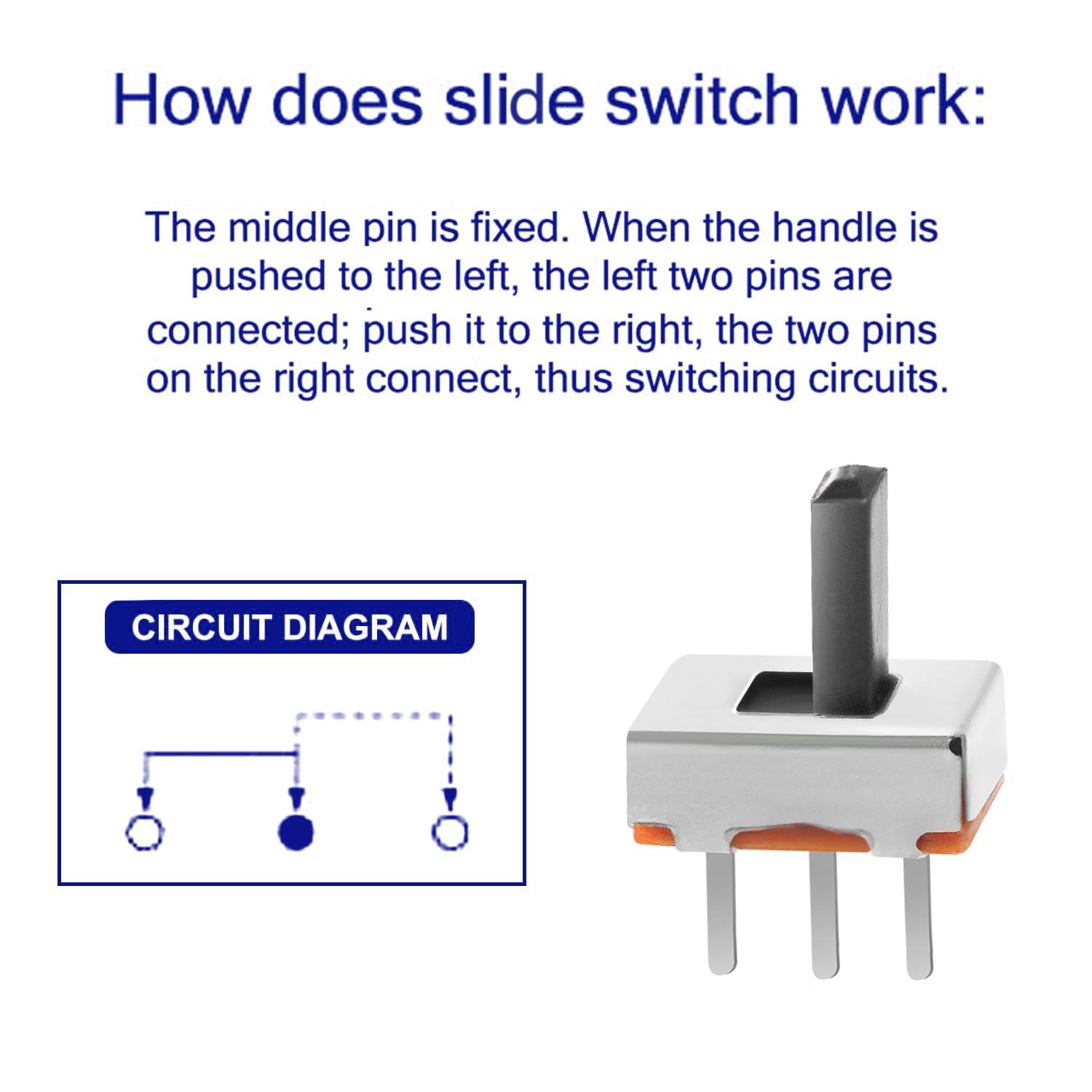 Snapklik.com : SPDT Mini Micro Slide Switch - 1P2T 2 Position 40pcs 6mm Toggle Vertical Switch ...
