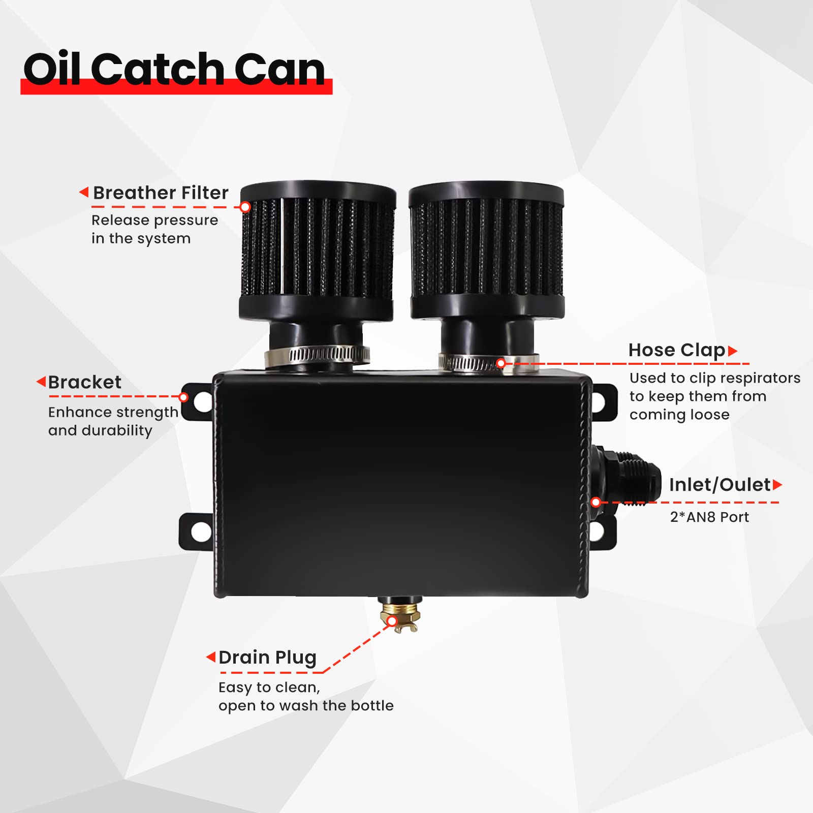 Snapklik.com : BOMLING 12L Universal AN10 Twin Baffle Dual Filter ...